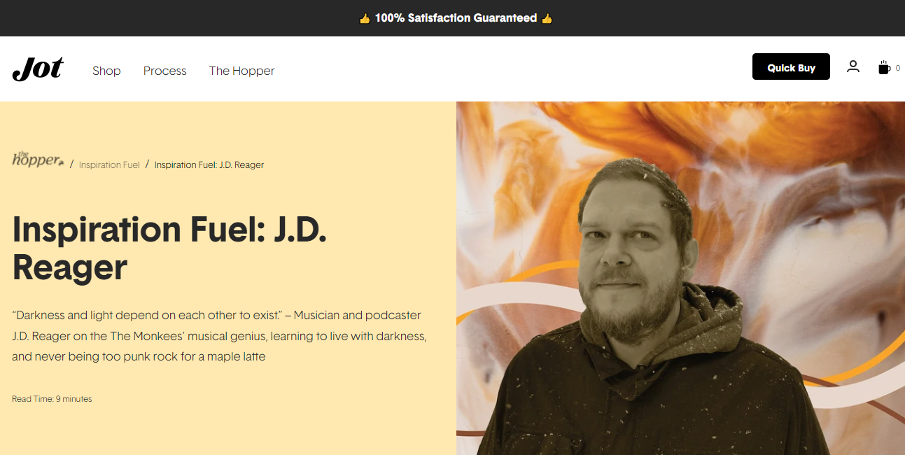 Jot Coffee's The Hopper interviews J.D. Reager - Back to the Light